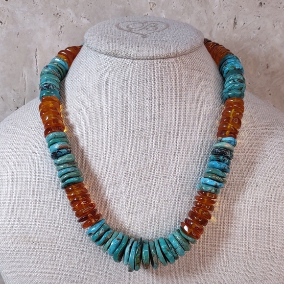 Jay King | Jewelry | Jay King Turquoiseamber Disc Necklace | Poshmark
